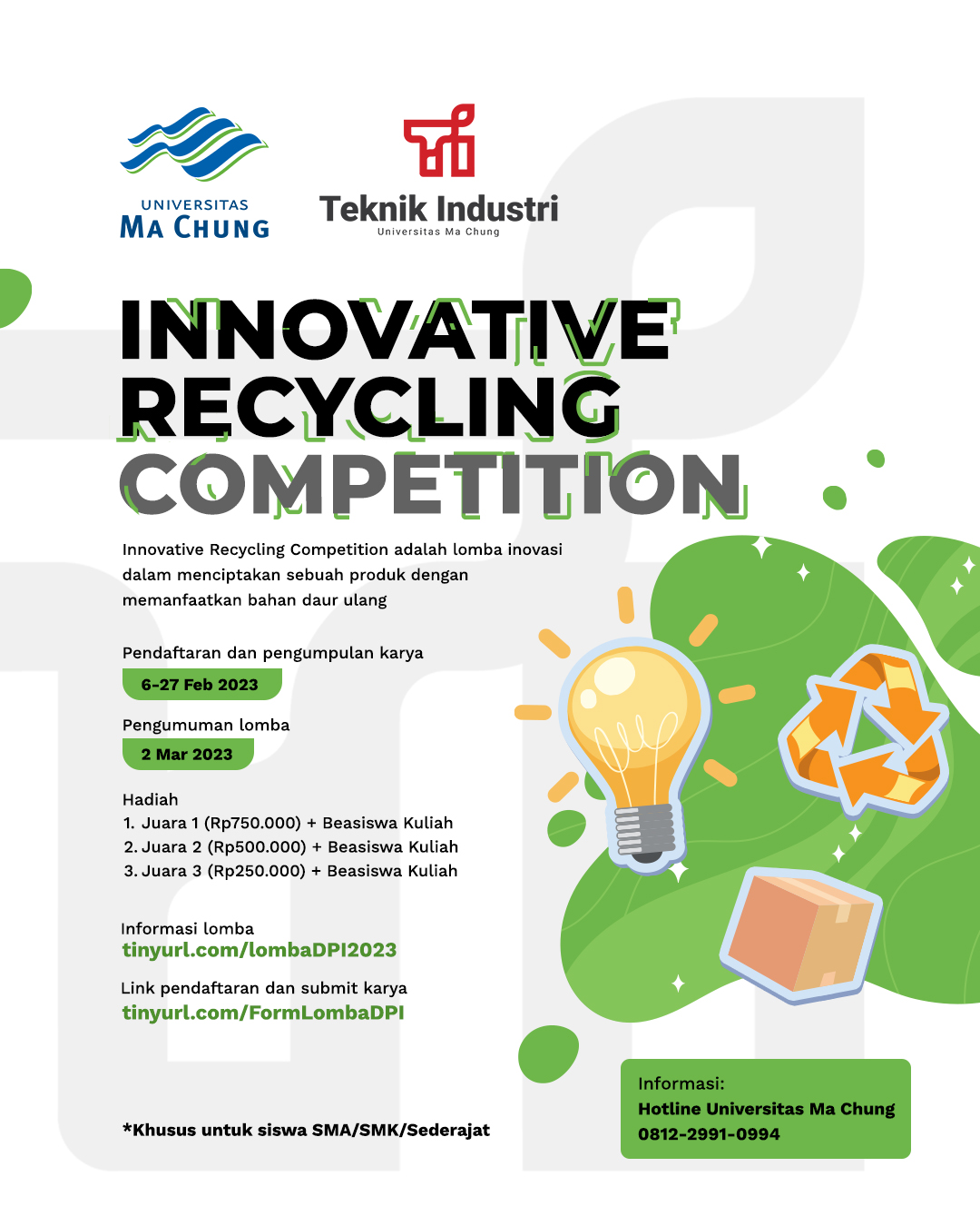 Innovative Recycling Competition - Lomba Desain Produk Inovatif 2023 ...