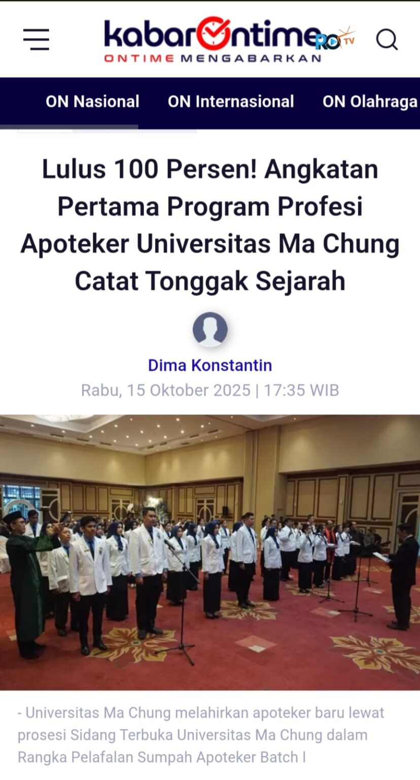 Lulus 100 Persen! Angkatan Pertama Program Profesi Apoteker Universitas ...